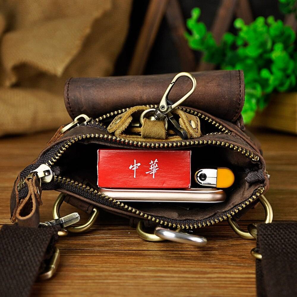 Caleb Leather Casual Mini Shoulder Messenger Crossbody bag Fashion Belt ...